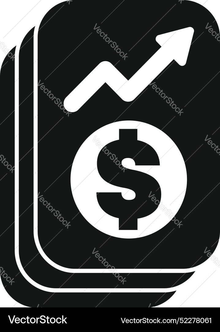 Stack of money increasing showing growing business