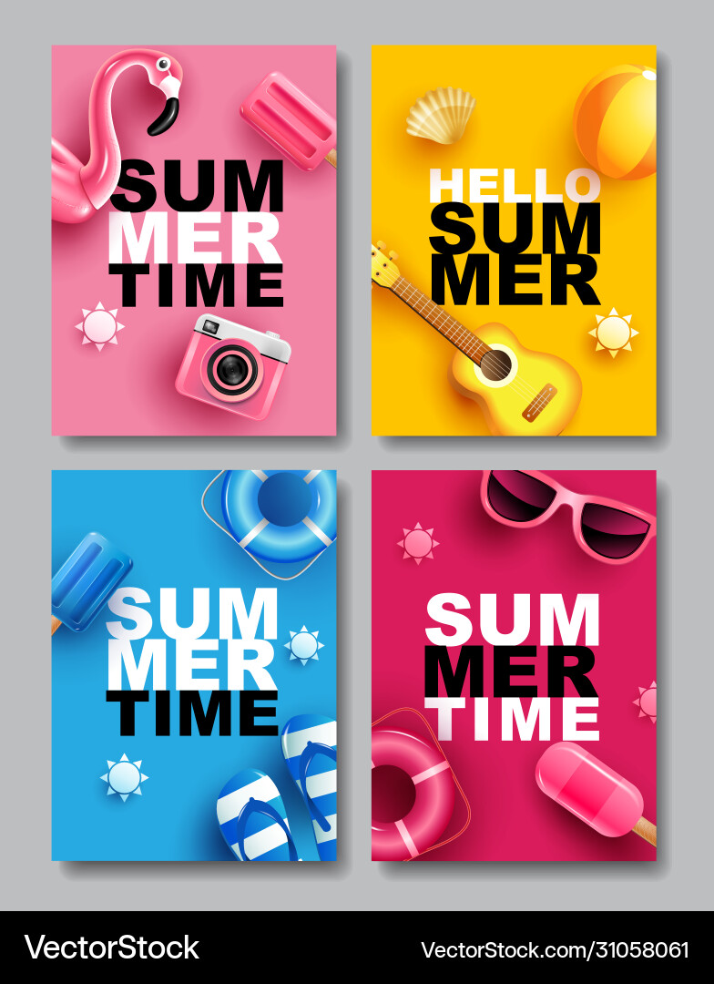 Summer sale banner layout design colorful theme Vector Image