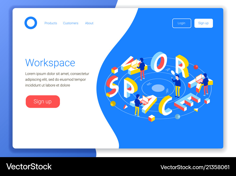 Workspace design concept Royalty Free Vector Image