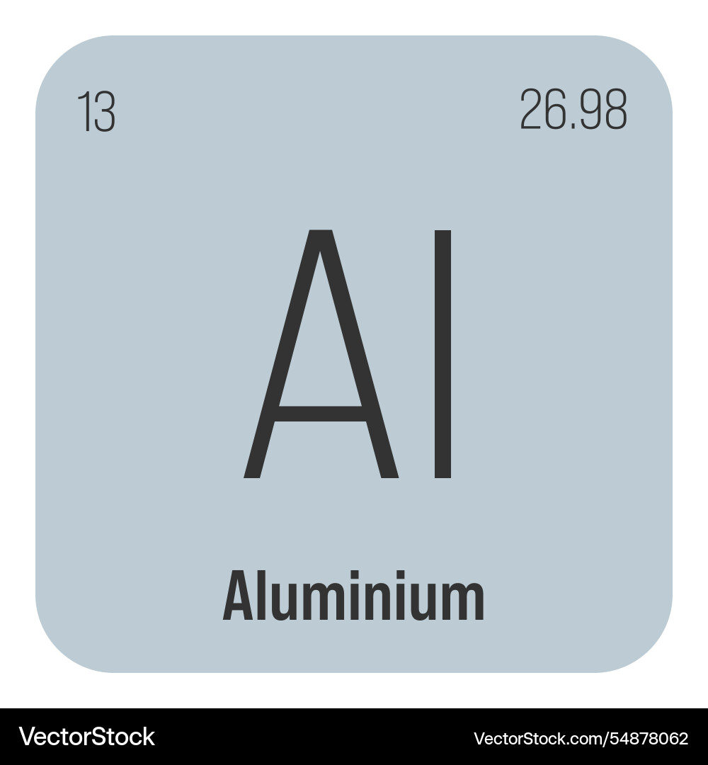 Aluminum al periodic table element Royalty Free Vector Image