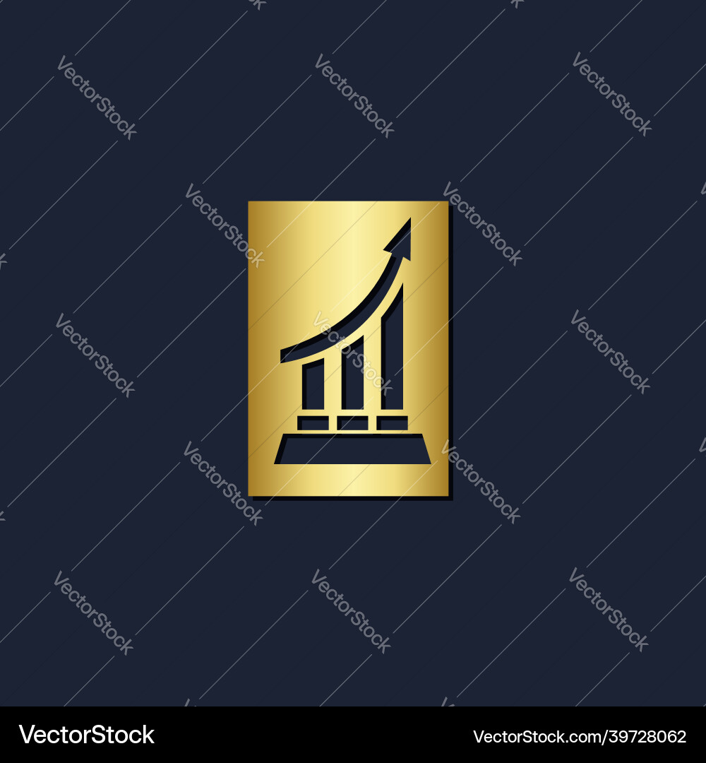 Business chart arrow progress gold logo Royalty Free Vector
