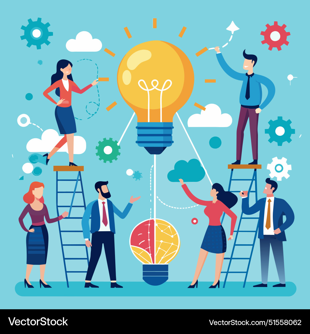 Communication for success connect idea Royalty Free Vector