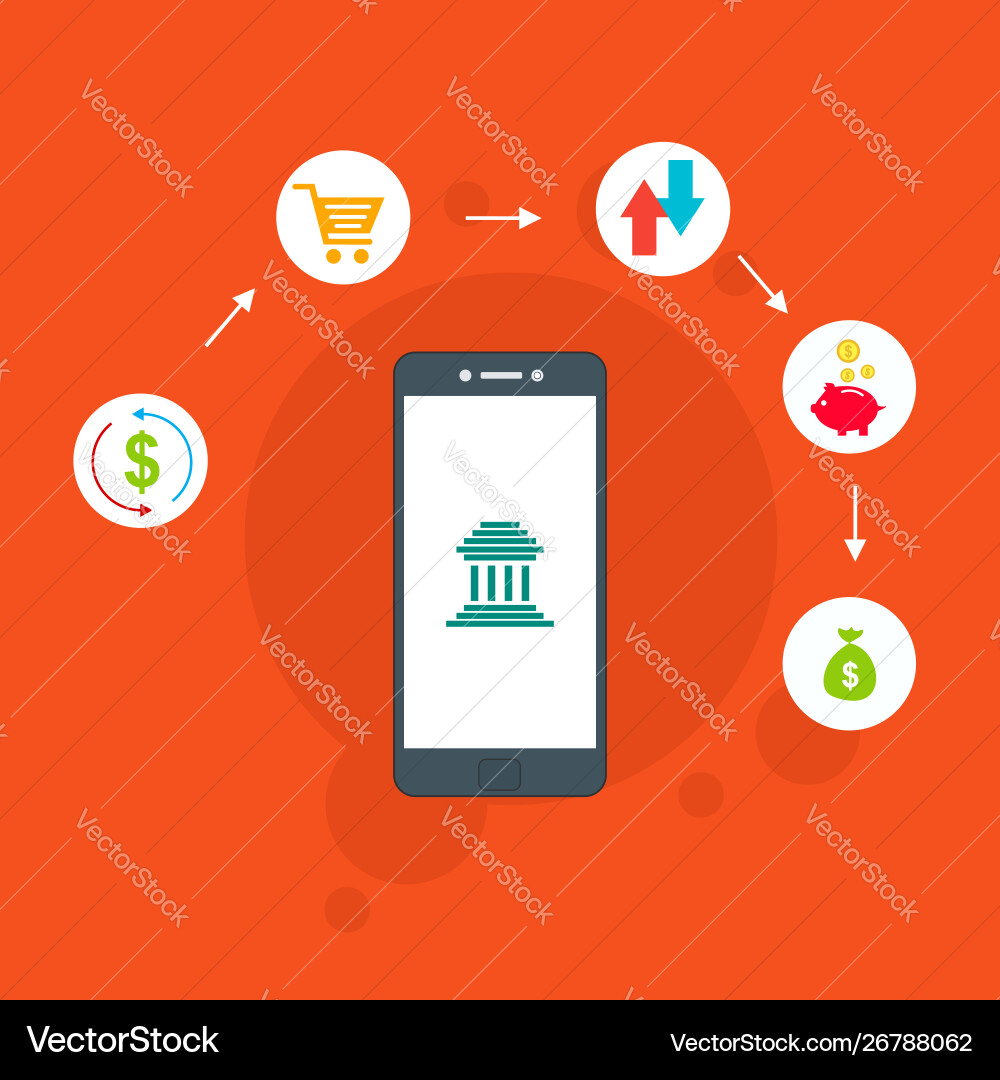 Concept online and mobile payments for web page Vector Image