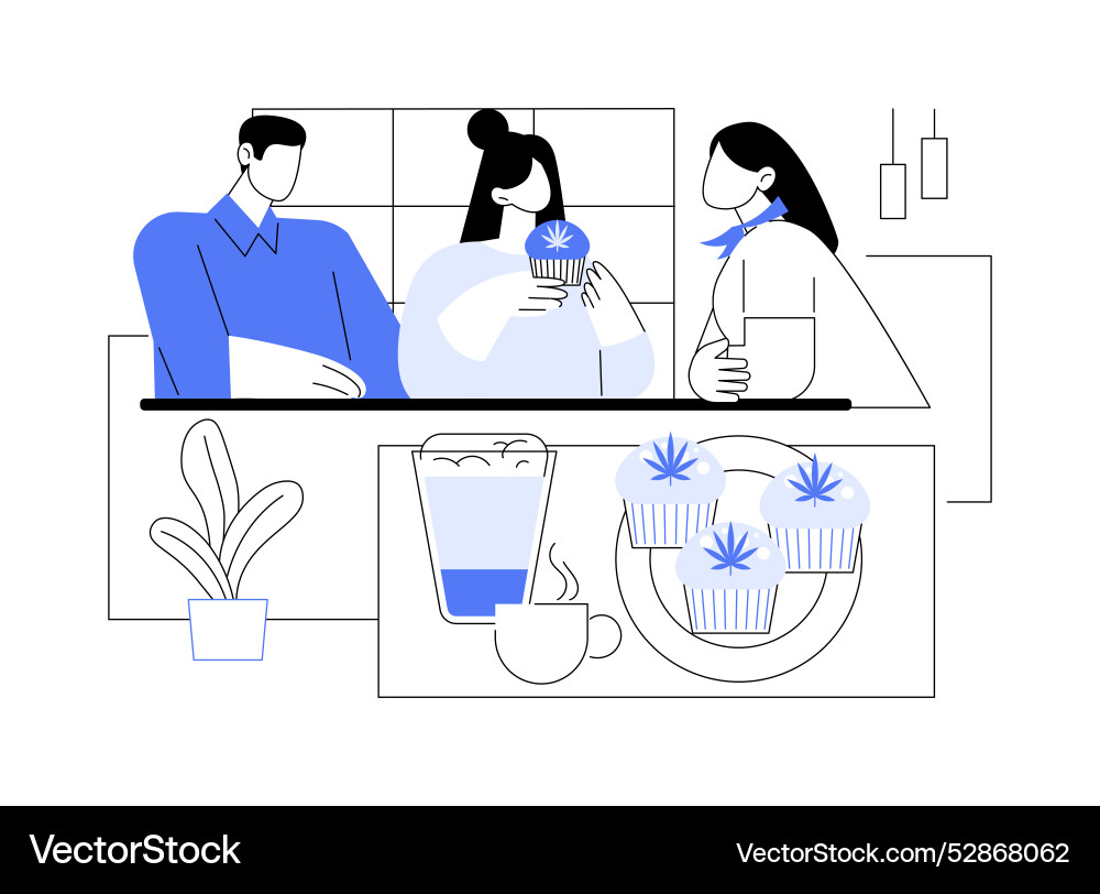Eating cannabis cupcakes isolated cartoon Vector Image