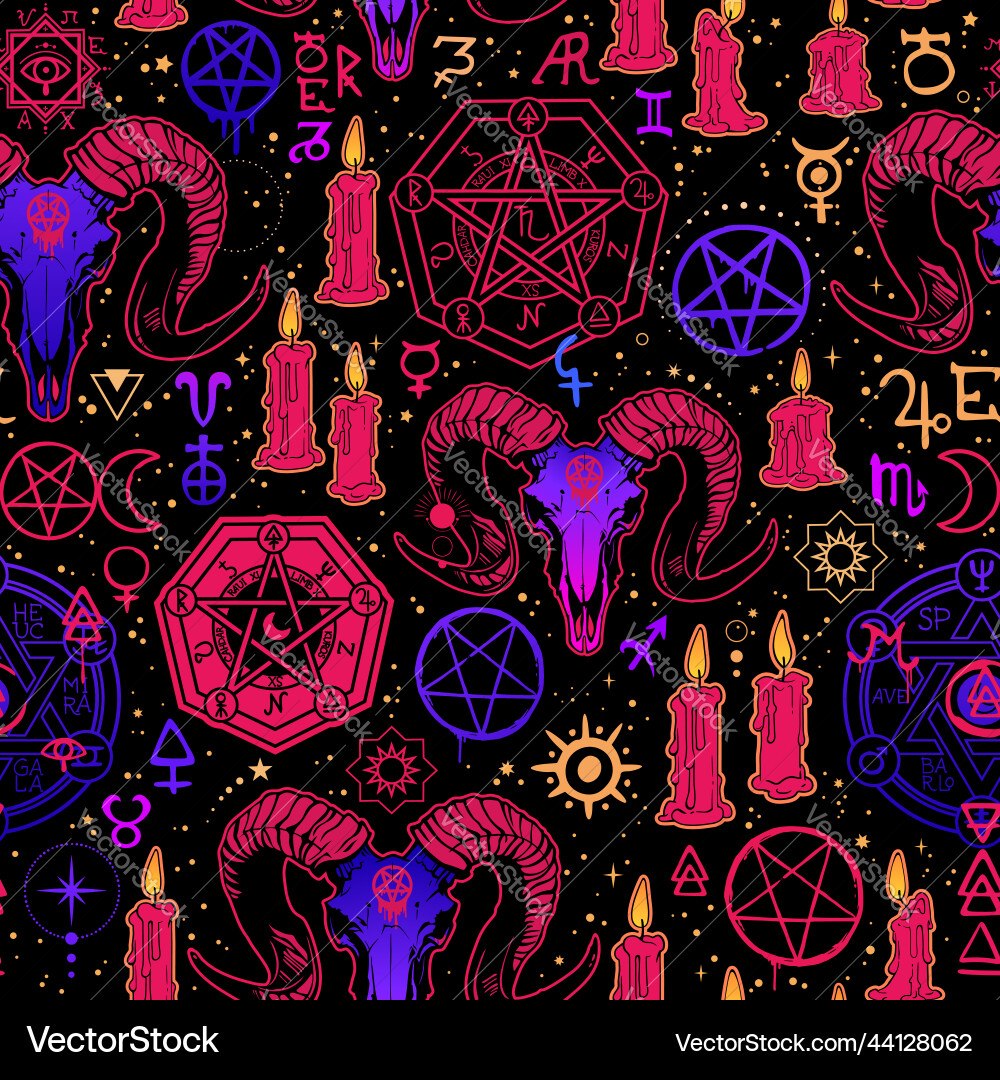 Esoteric occult seamless pattern of magical Vector Image