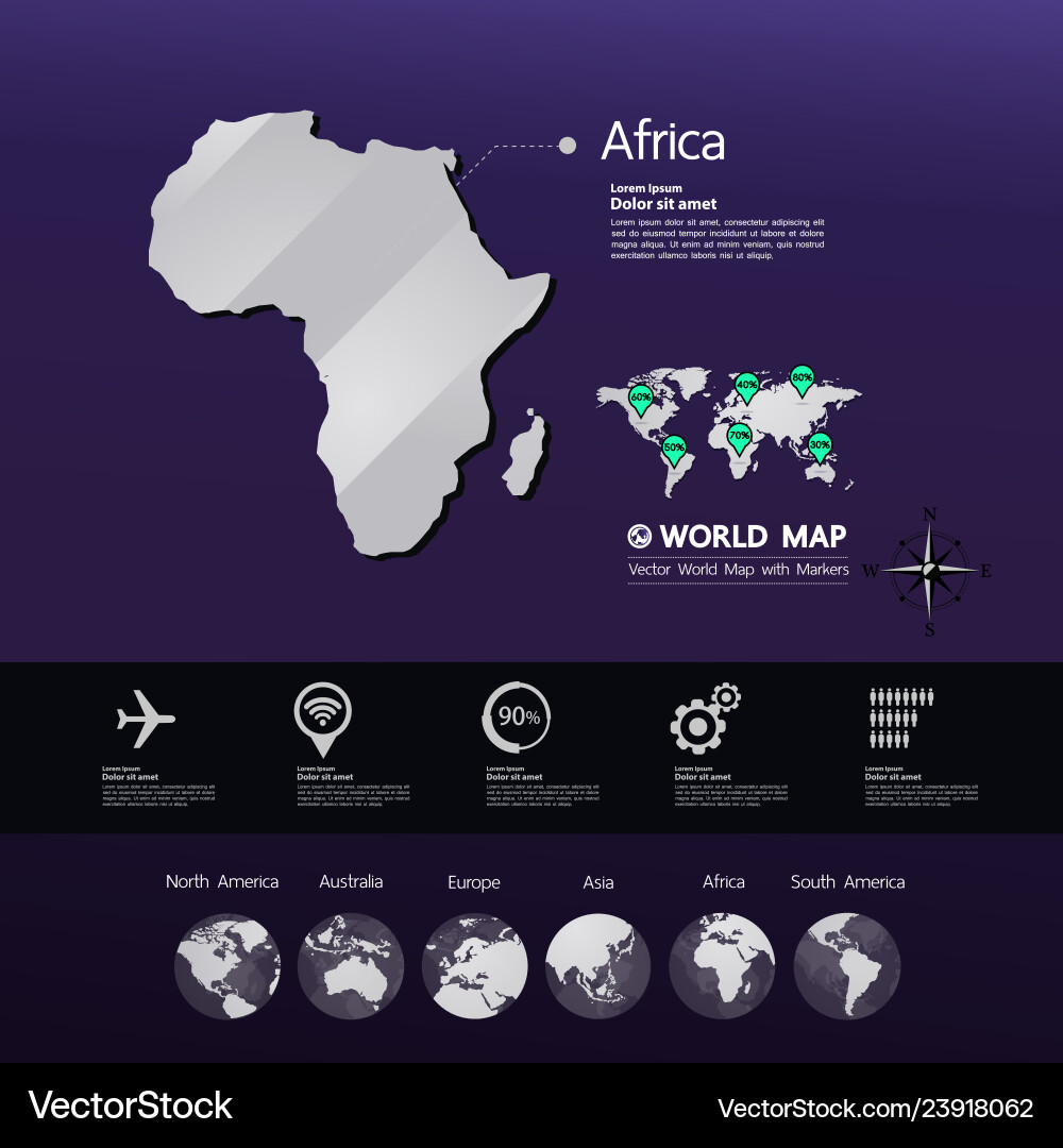 Grand world map graphic element Royalty Free Vector Image
