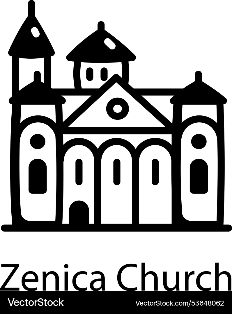 Zenica church Royalty Free Vector Image - VectorStock