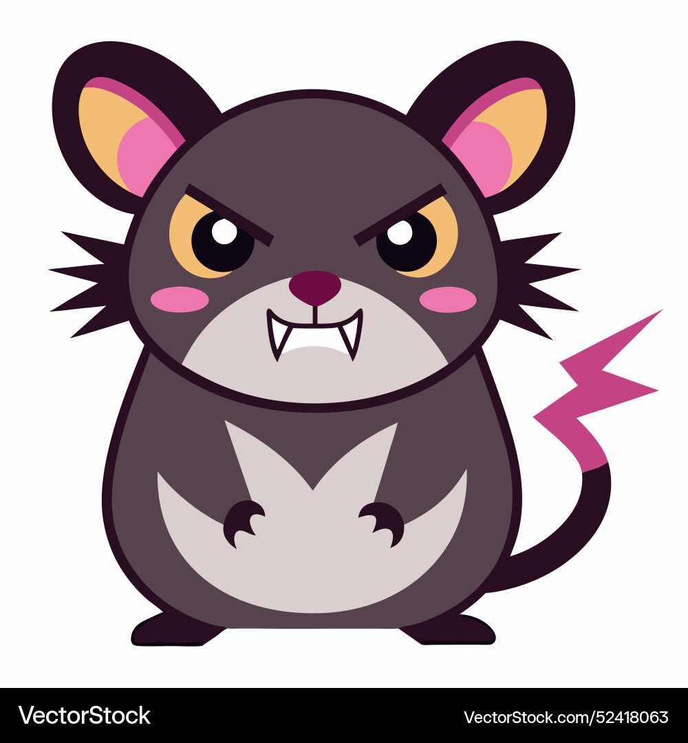 Dassie rat mouse angry kawaii Royalty Free Vector Image