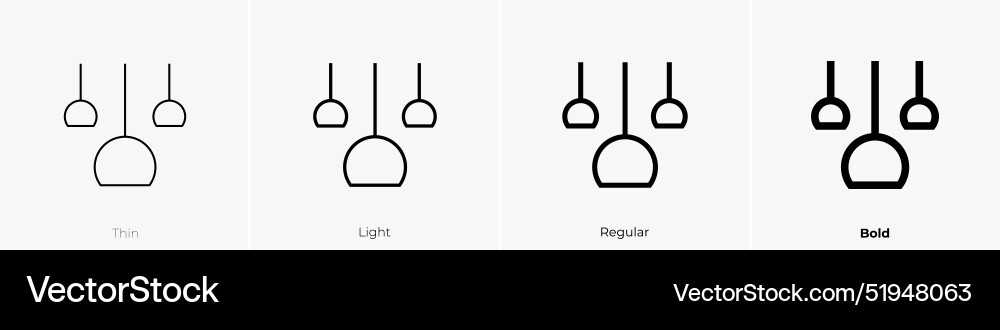 Lamps icon thin light regular and bold style Vector Image