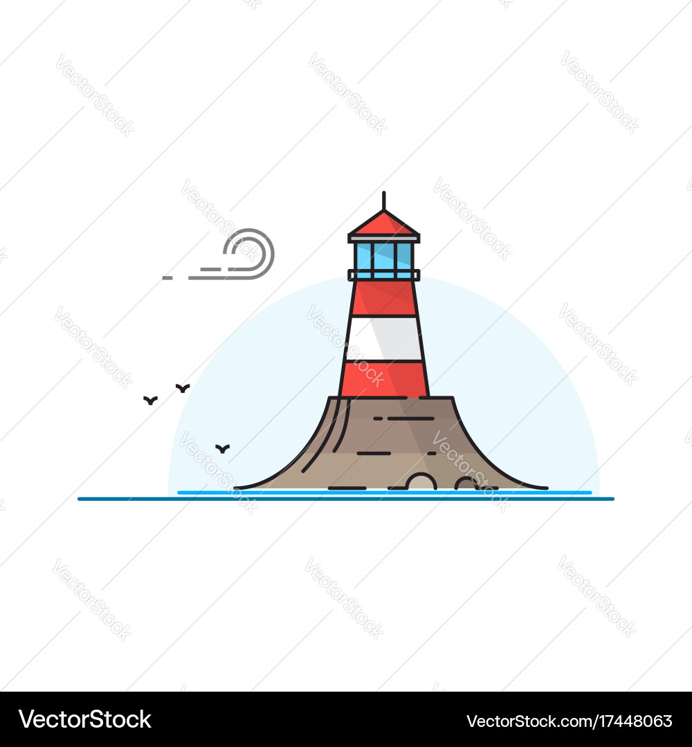 Lighthouse landscape Royalty Free Vector Image