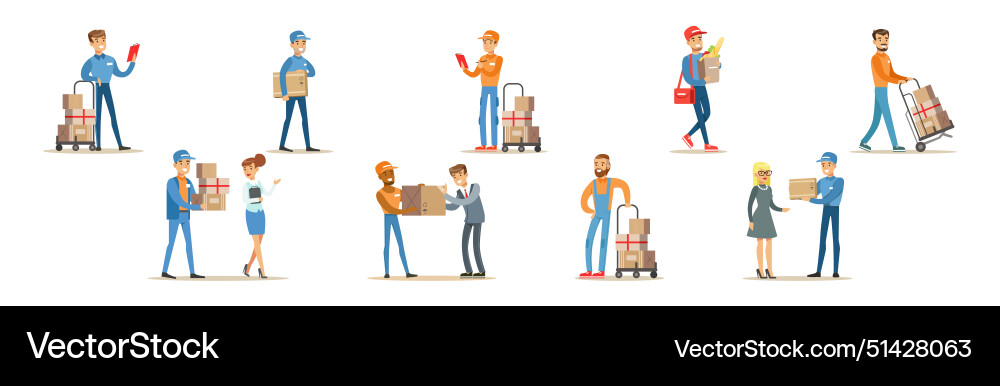 Man character delivery service worker bring Vector Image