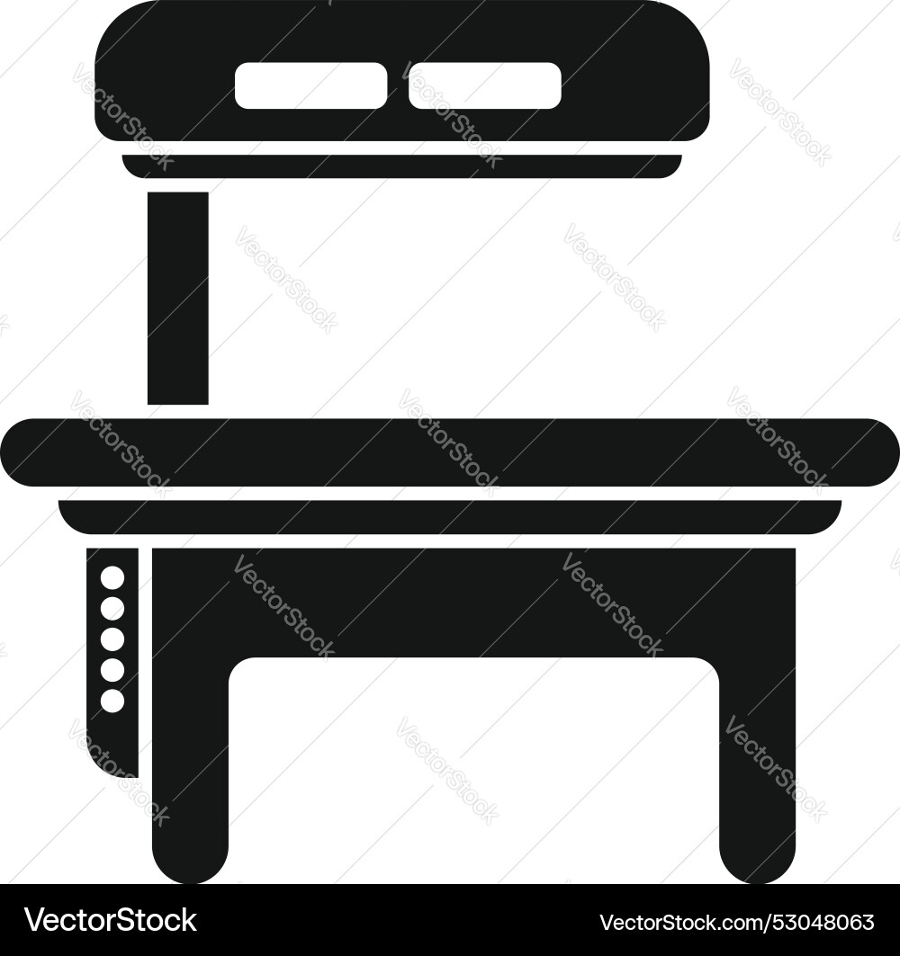 Operating room table being prepared for surgery Vector Image