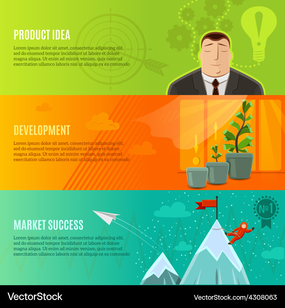 Startup banner set Royalty Free Vector Image - VectorStock