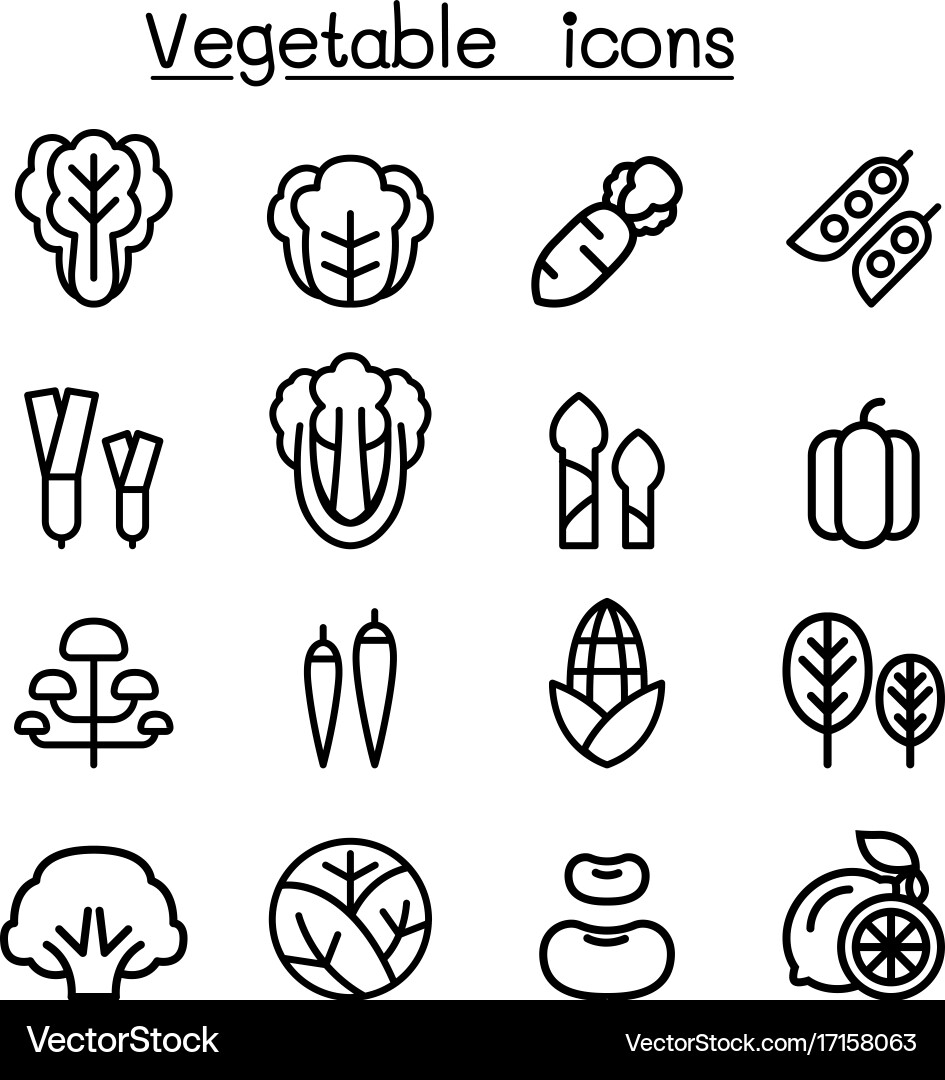 Vegetable icon set Royalty Free Vector Image - VectorStock
