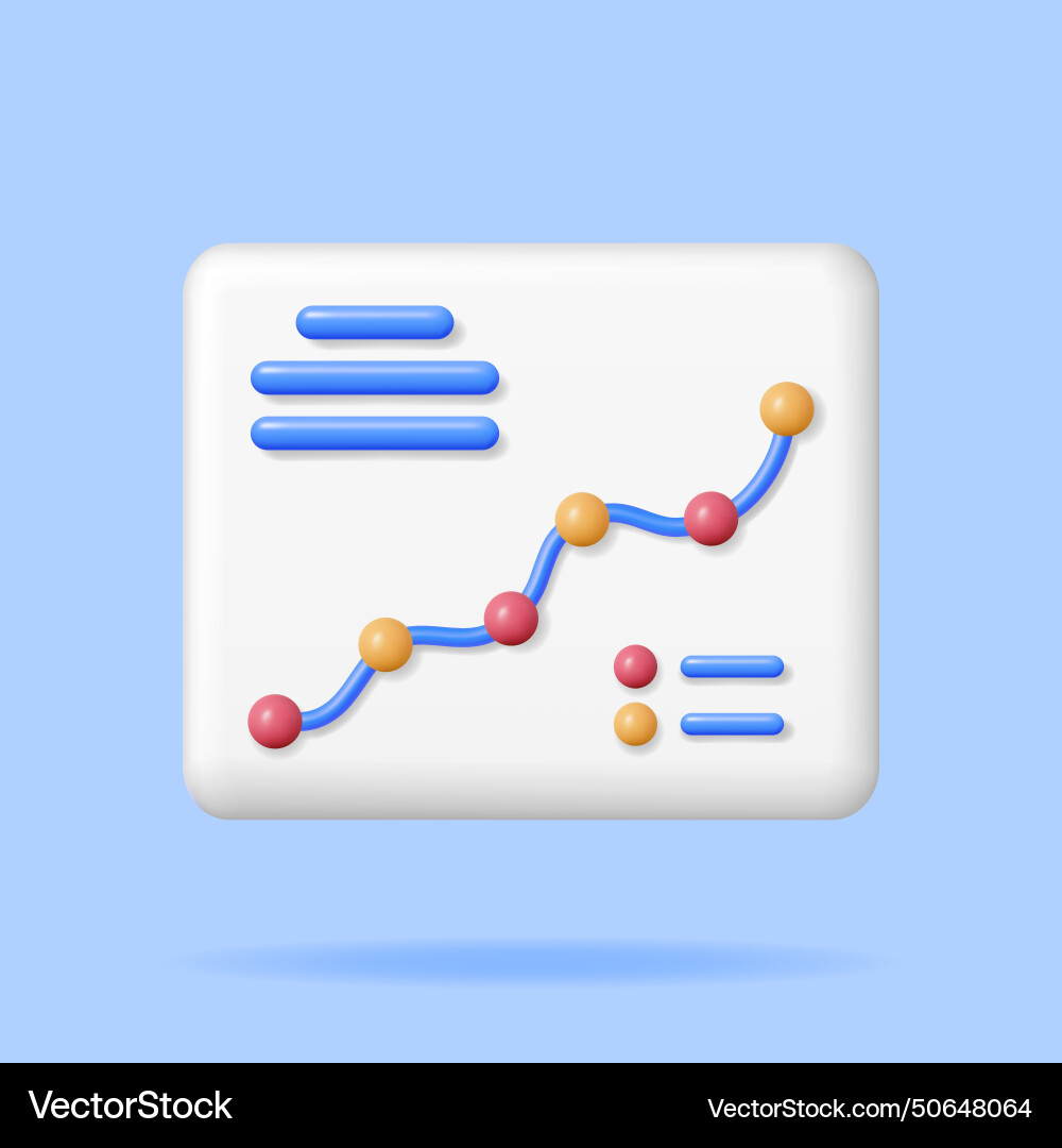 3d growth stock diagram with arrow Royalty Free Vector Image