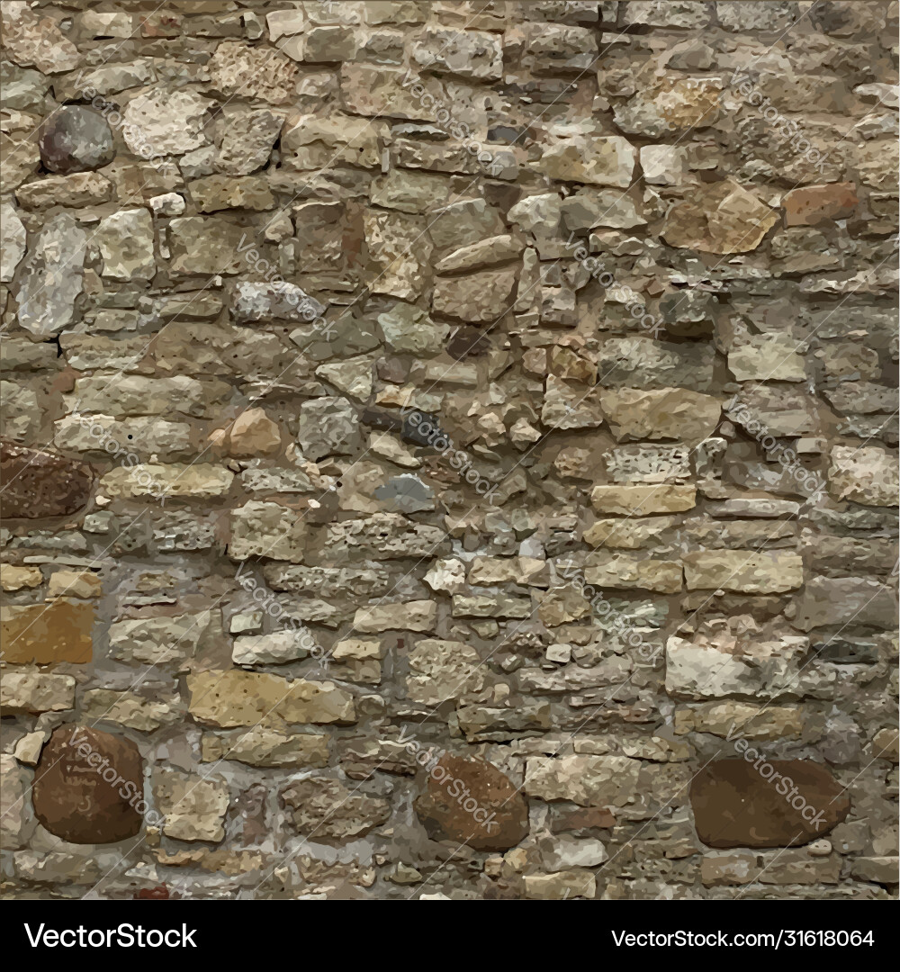 Ancient Stone Wall Texture Royalty Free Vector Image