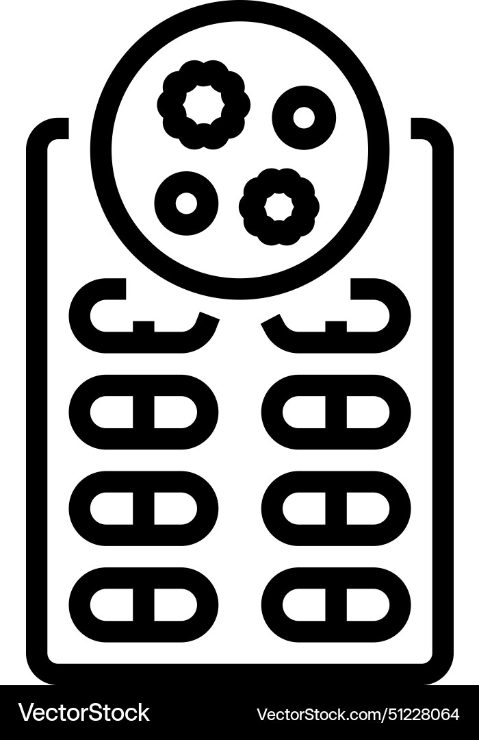Antibiotics medicines pharmacy line icon Vector Image