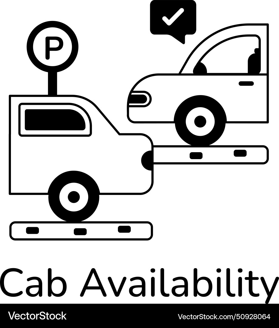 Cab availability Royalty Free Vector Image - VectorStock