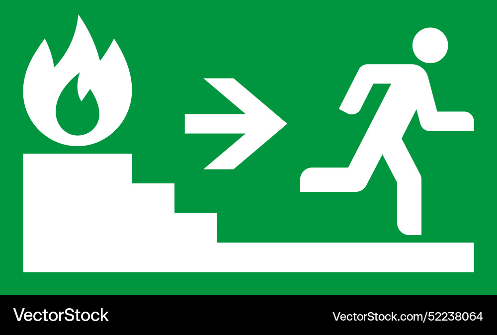 Emergency exit safety symbol escape help Vector Image