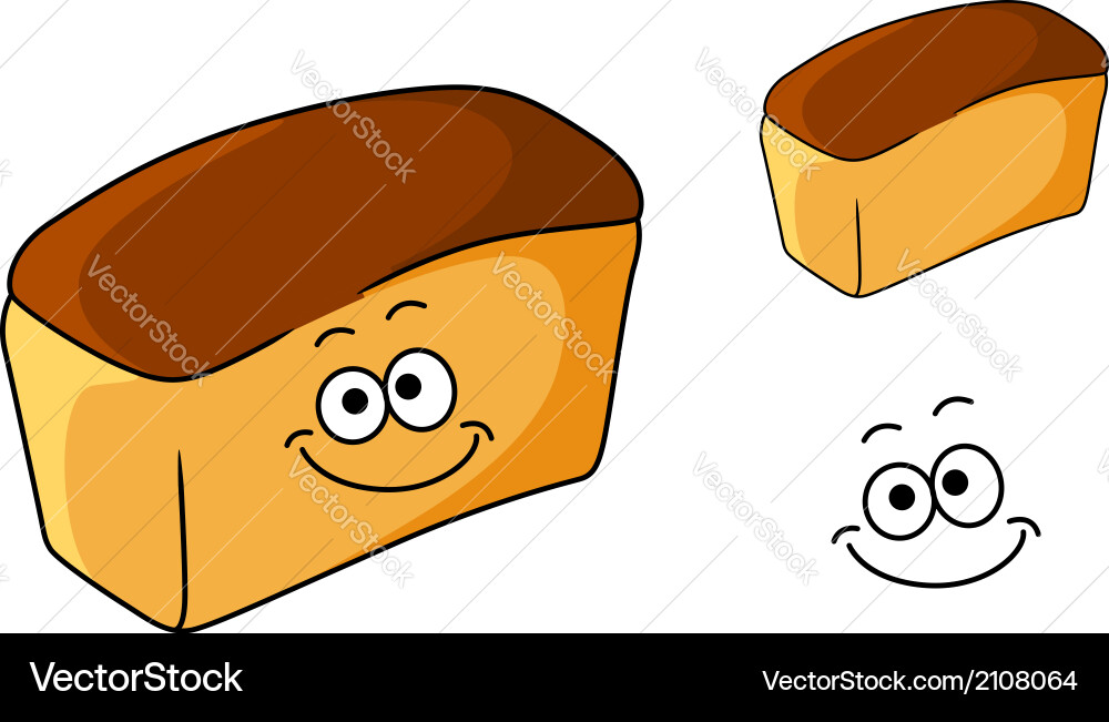 Fresh happy loaf of white bread Royalty Free Vector Image