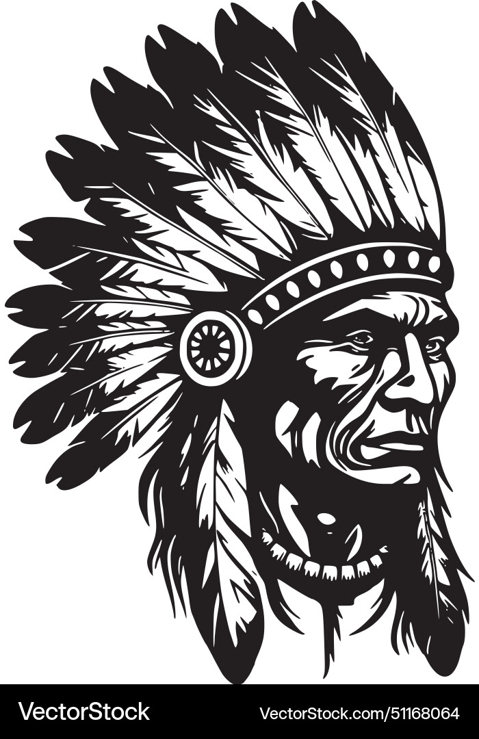 Indian chief - high quality logo ideal Royalty Free Vector