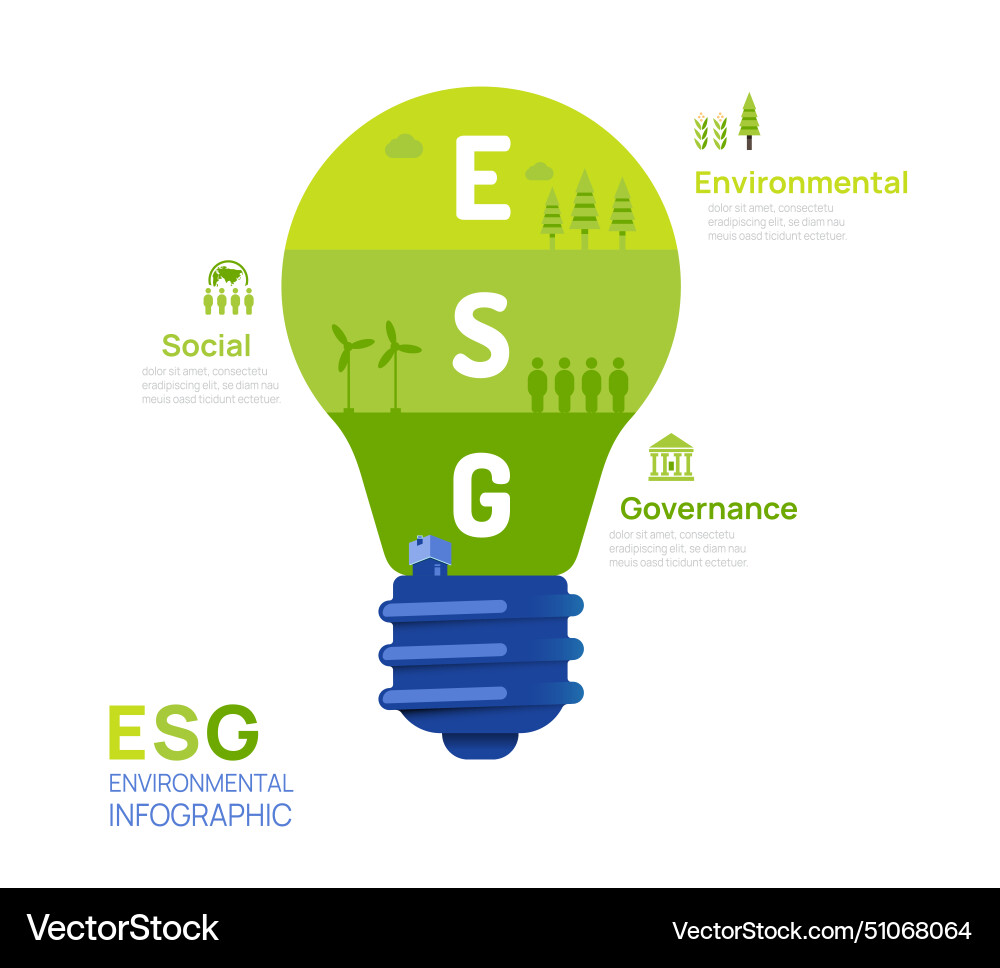 Infographic esg environment social and governance Vector Image