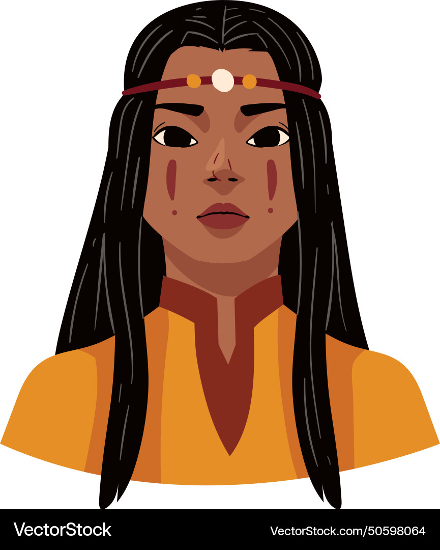 Native american girl character Royalty Free Vector Image