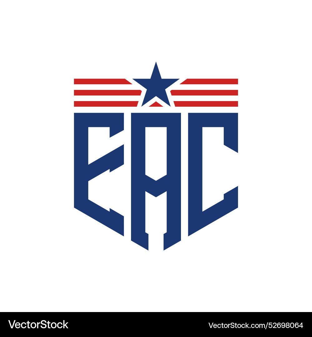 Patriotic eac logo with star and american flag Vector Image