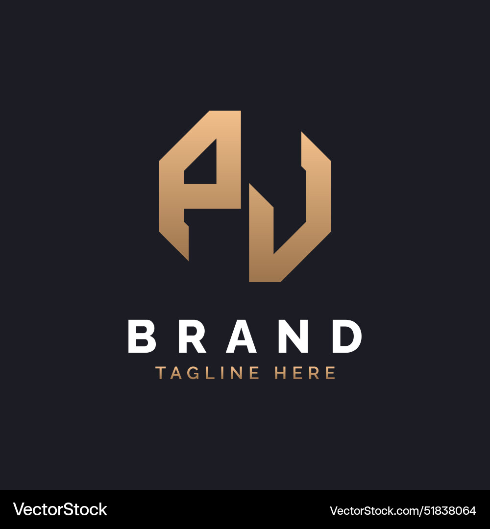 Pj logo design modern minimal elegant and luxury Vector Image