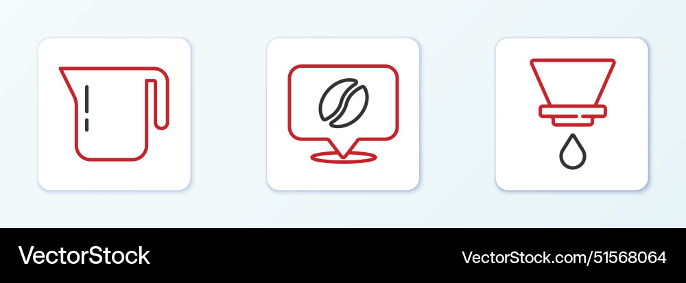 Set line v60 coffee maker pot and location Vector Image