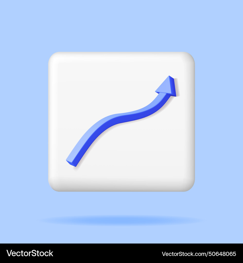 3d growing blue arrow isolated Royalty Free Vector Image