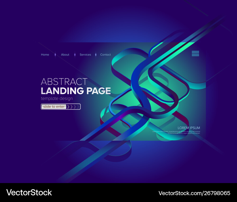 Abstract landing page design Royalty Free Vector Image