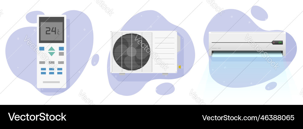 Air conditioner split system flat graphic design Vector Image