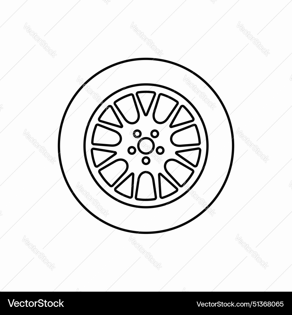 Car wheel icon Royalty Free Vector Image - VectorStock