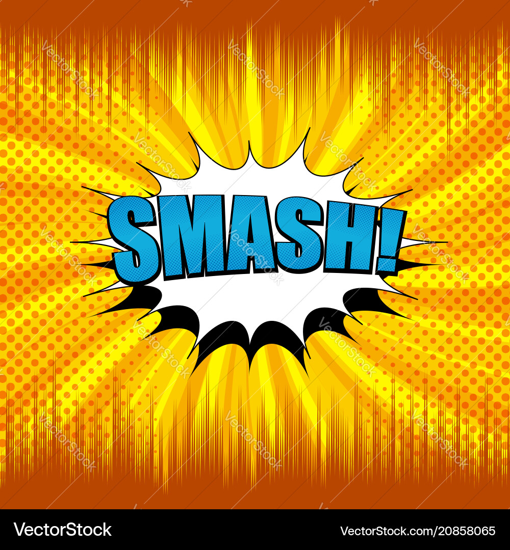 Comic smash wording concept Royalty Free Vector Image