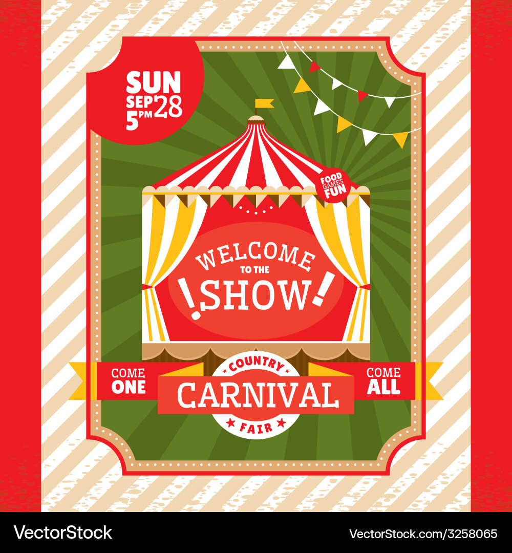 Country fair vintage invitation card Royalty Free Vector