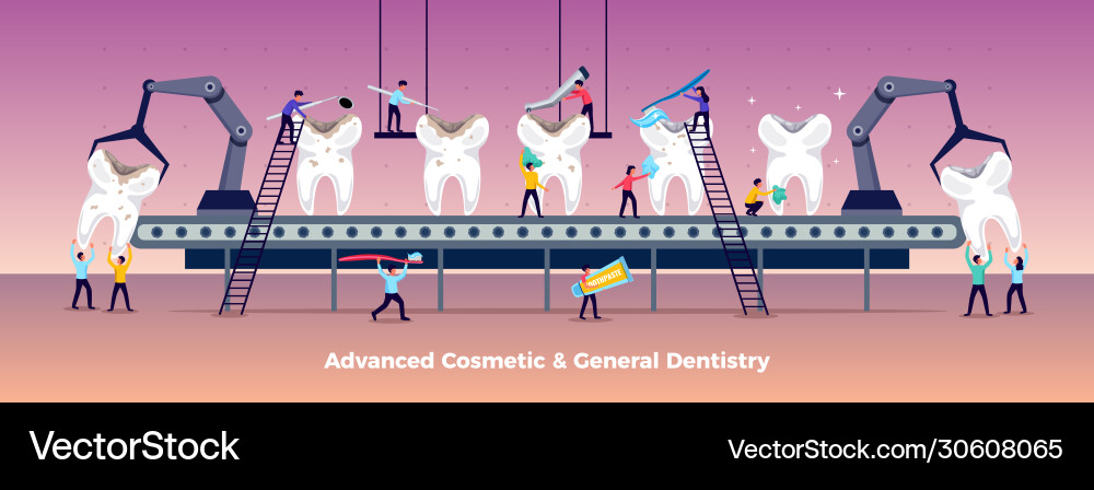 Dental problems composition Royalty Free Vector Image
