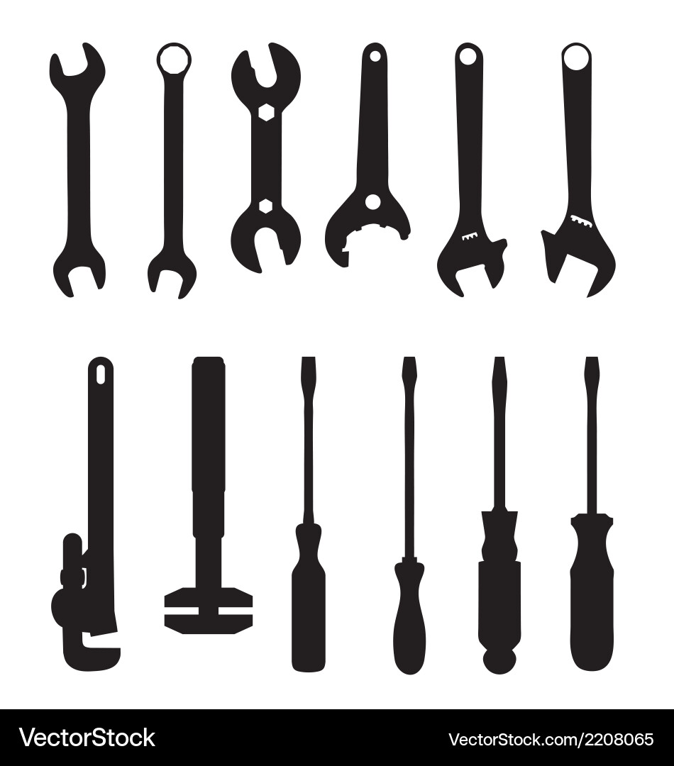 Screwdriver and screw wrench Royalty Free Vector Image