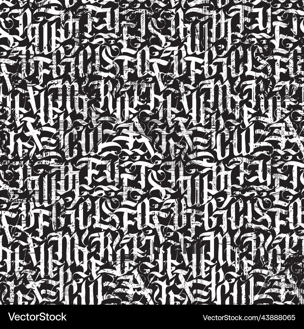 Seamless pattern of ornate gothic letters Vector Image