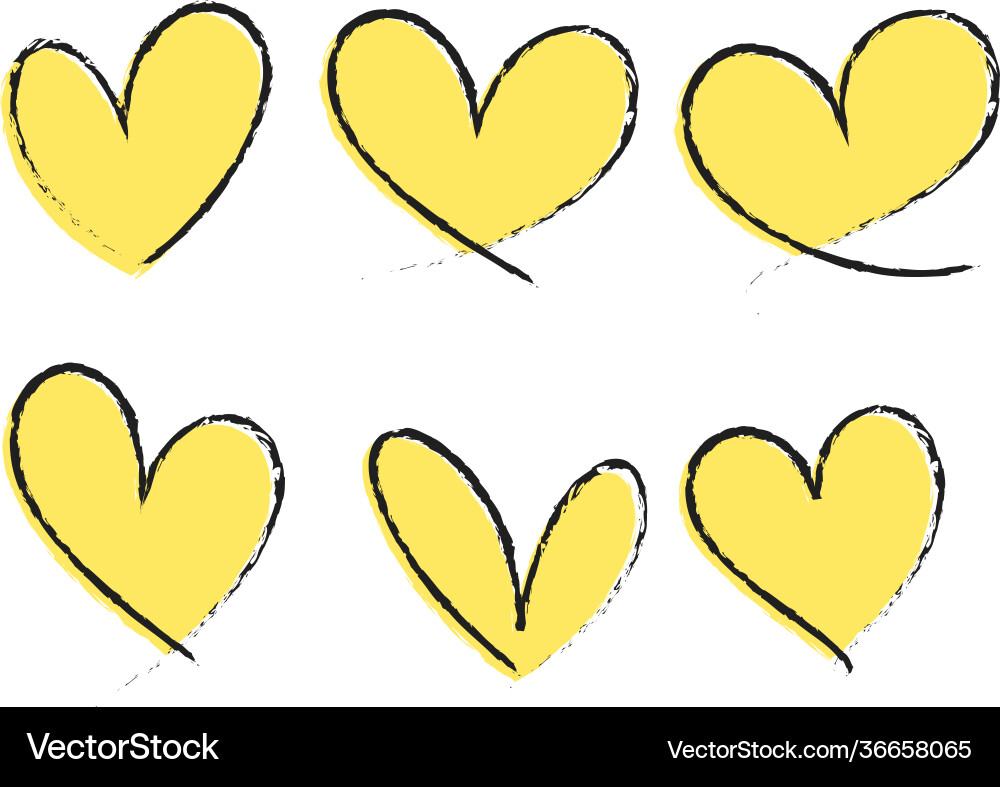 Yellow Hearts Clip Art Yellow Heart With Light Yellow Border | Citypng