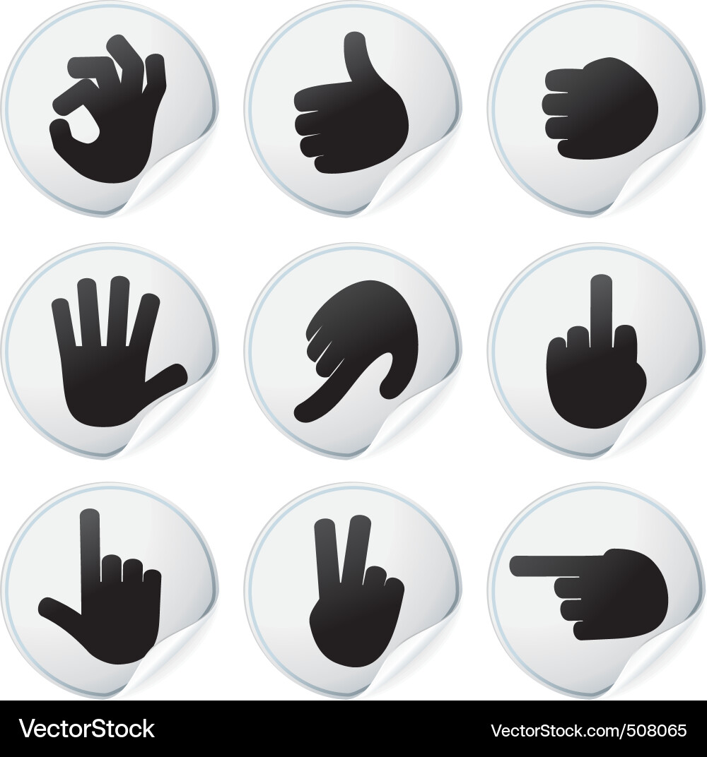 Aufkleber mit menschlichen Handzeichen Lizenzfreier Vektor