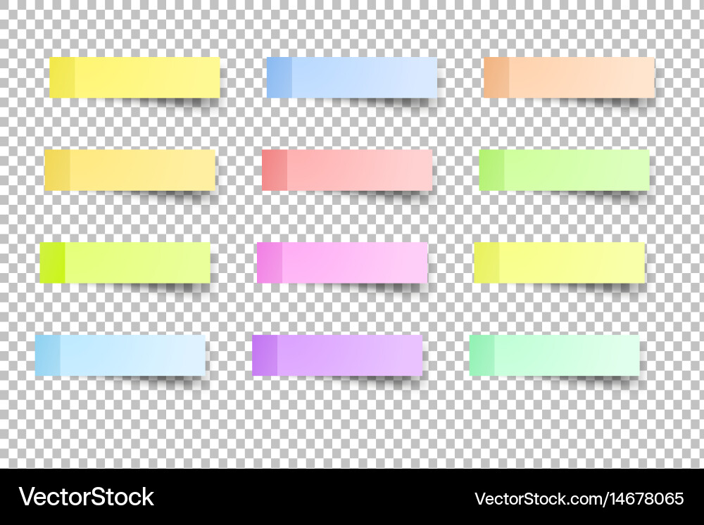 Sticky reminder notes realistic colored papers Vector Image