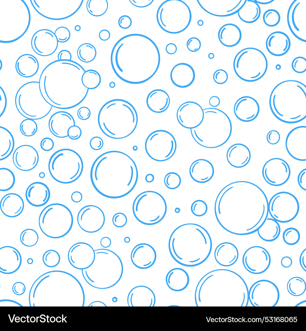 Water bubble doodle seamless pattern line bubbles Vector Image