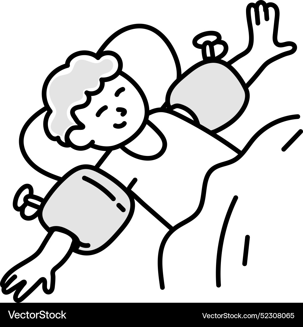 Webboy doing arm float doodle icon Royalty Free Vector Image