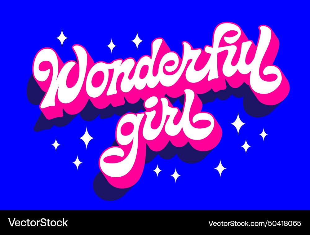Wonderful girl bold creative typography design Vector Image