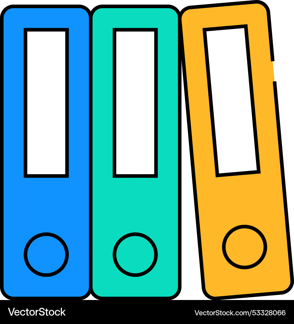 Accounting report folders icon color Royalty Free Vector