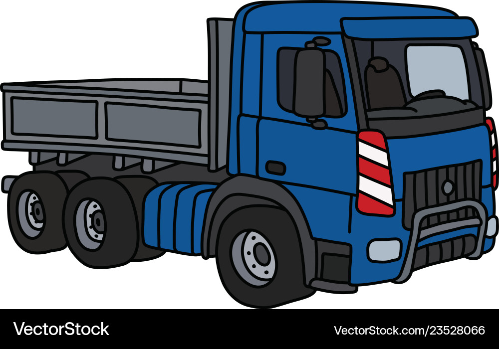 Blue lorry truck Royalty Free Vector Image - VectorStock
