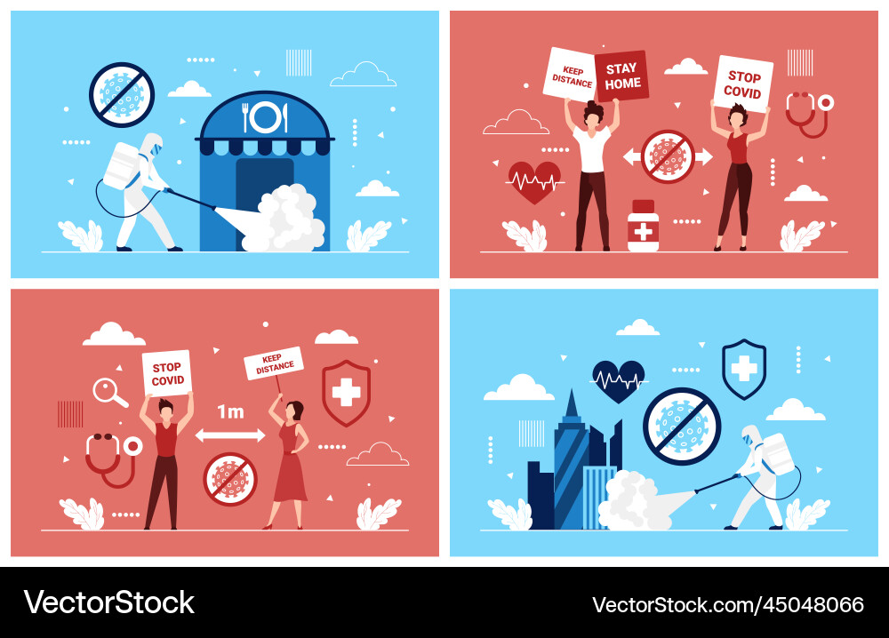 Coronavirus pandemic measures Royalty Free Vector Image