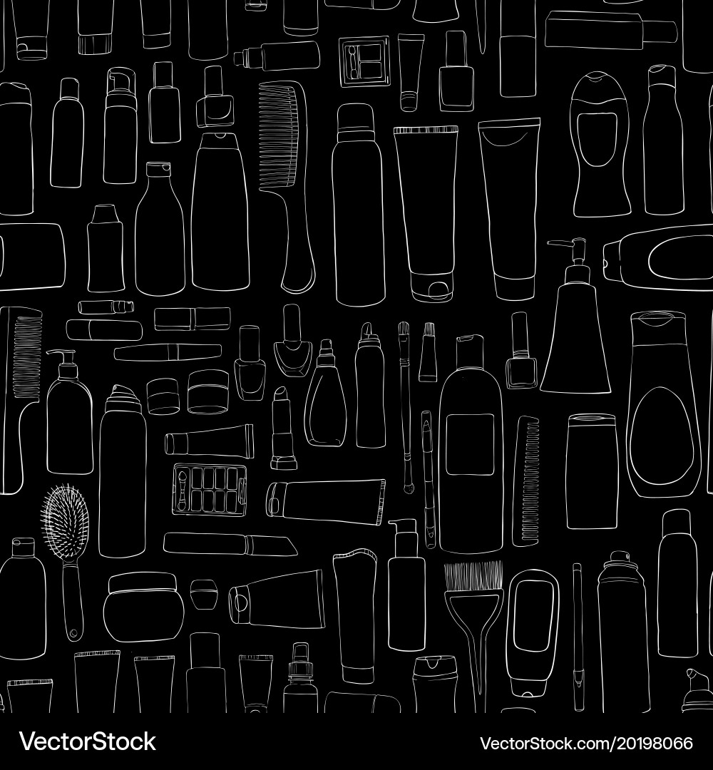 Cosmetic Pattern - Beauty & Skincare Vector Image