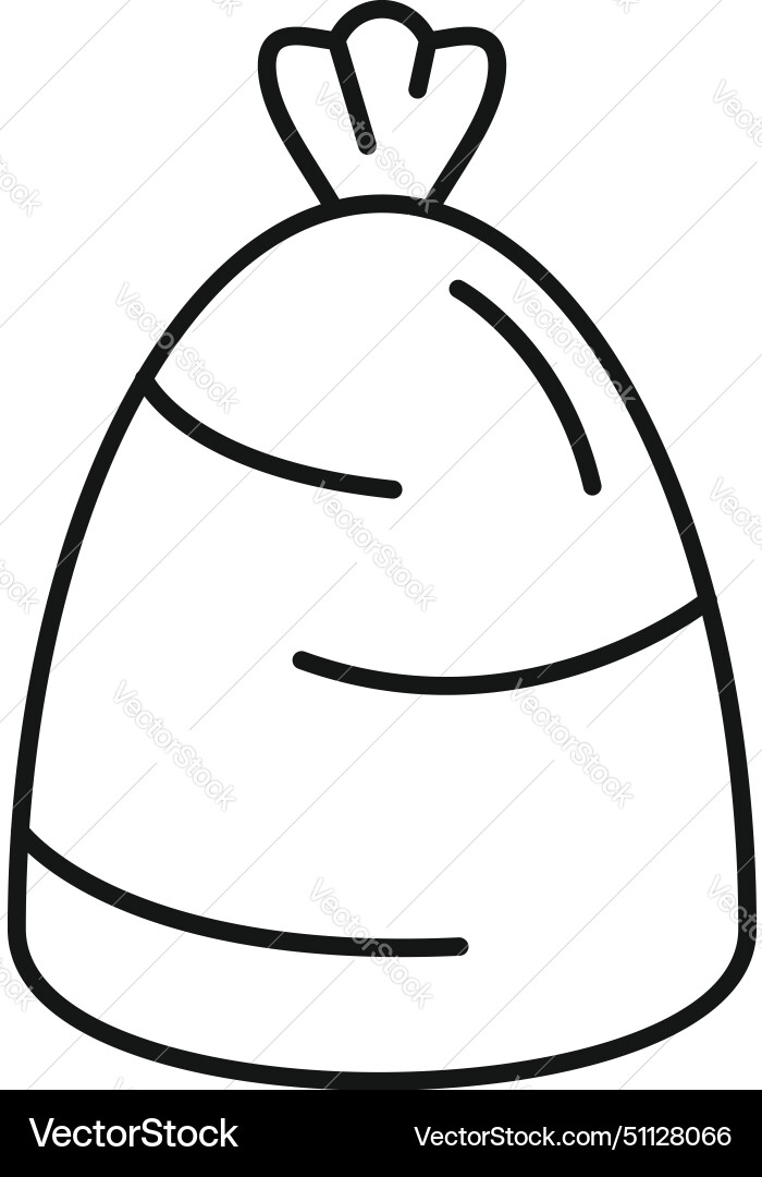 Eco bag icon outline trash sack Royalty Free Vector Image